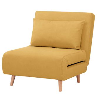 M&oslash;rteens home24 Schlafsessel Gelb/Gelb Microfaser Ehmi Buche Hell 77 x 81 x 90cm