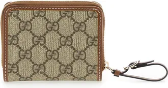Gucci Womens Beige Wallet With Snap Button And Zip Closure Polyurethane