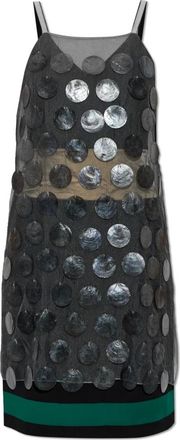 Marni Robe longue en nacre bleue &agrave; sequins - Femme - Robes - Gris - Taille: 36 FR