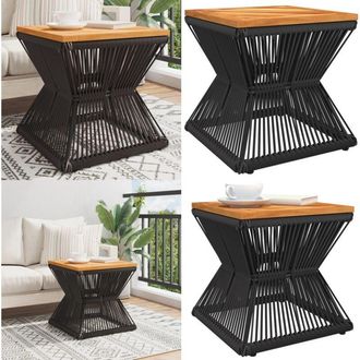 vidaXL Vidaxl - Table basse avec base en fil de fer noir bois dacacia massif - Table Basse - Meuble De Jardin - Table Dappoint - Acacia Massif - Design