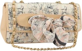 Chanel Sac bandouli&egrave;re vintage en satin Pre-owned - Femme - Pre-owned - Beige - Taille: ONE Size