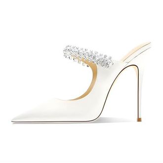 Generic Eestfy Escarpins &Eacute;l&eacute;gants Femme &agrave; Bride Cristal et Strass Talon Aiguille Cuir Vernis Bout Pointu Escarpins de Ville pour Mariage de Mari&eacute;e et R&eacute;ceptio