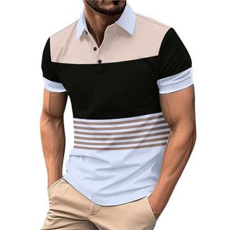 Generic T-shirt ray&eacute; pour homme d&eacute;contract&eacute; et tendance avec impression num&eacute;rique 3D, Noir, XXL