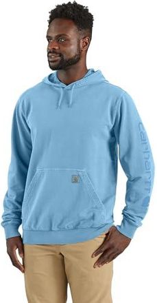 Carhartt Work in Progress Sweat-shirt graphique en tissu &eacute;ponge teint en tissu &eacute;ponge de poids moyen pour homme, Eau douce, Medium