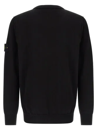 Stone Island Organic Cotton Crewneck Sweater - Black