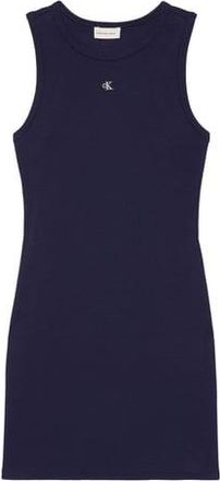 Calvin Klein Robe gaufr&eacute; sans manches en coton m&eacute;lang&eacute;