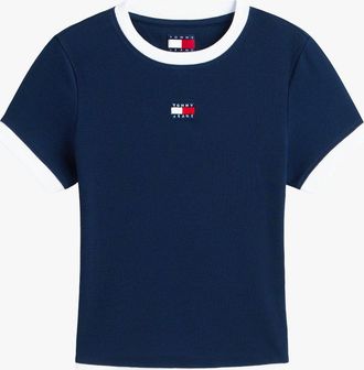 Tommy Hilfiger T-shirt c&ocirc;tel&eacute; en coton m&eacute;lang&eacute;