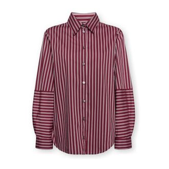 Elena Miro Gestreiftes Hemd aus Baumwollmischung - - Blouses & Shirts - Damen - Rot - 7XL