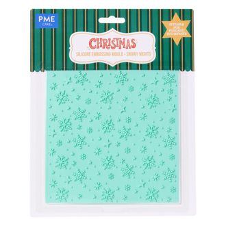 PME Weihnachts Fondant Präge-Matte, Schneebedeckte Nächte
