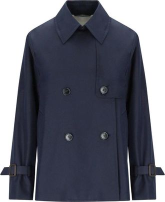 Max Mara Femme, Manteaux, Bleu, Taille: 36 FR Biglia Short Trench Coat