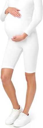 Be Mammy Leggings Courts de maternité Confortables en Coton Pantalons de maternité pour lété Legging Court Grossesse Maternité BE20-228 (Blanc XL)