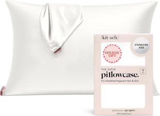 Kitsch Satin-Kissenbezug mit Rei&szlig;verschluss f&uuml;r Haare und Haut, weicher als Seidenkissenbez&uuml;ge, maschinenwaschbar, knitterfrei, k&uuml;hlende Satin-Kissenbez&uuml;ge, 