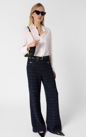 Gerard Darel Pantalon large en tweed - ALEYNA - Marine