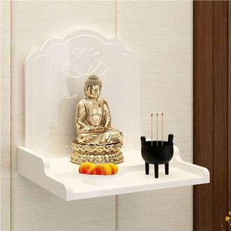 Generic Chinesischer Buddha-Schrein, Wand-Buddha-Altarregal, Schreinschrank aus Holz, Altartisch im chinesischen Stil f&uuml;r Wohnzimmer, Arbeitszimmer, B&uuml;ro