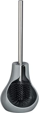 WENKO WC-Garnitur Mod. Drop Neo freistehende Keramik WC-B&uuml;rste Toilettenb&uuml;rstenhalter mit hygienischem Silikonb&uuml;rstenkopf &Oslash; 7,5 cm ideal f&uuml;r Bad und G&auml;ste-W