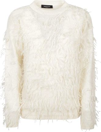 Fabiana Filippi Pull &agrave; col rond - Femme - Pulls - Blanc - Taille: 36 FR