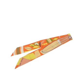 Herm&egrave;s Foulard Twilly Pre-owned Sea Surf and Fun - Femme - Pre-owned - Orange - Taille: ONE Size