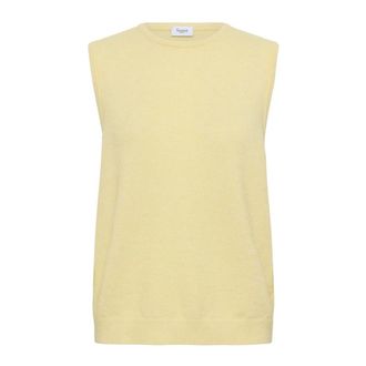 Saint Tropez Kurze Lemon Meringue Strickweste - - Knitwear - Damen - Gelb - XL