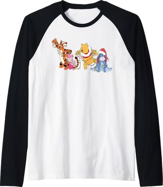 Disney Winnie the Pooh & Friends Christmas Lights Holiday Raglan