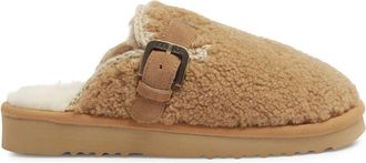 Mou Slipper mit Lederbesatz - Braun