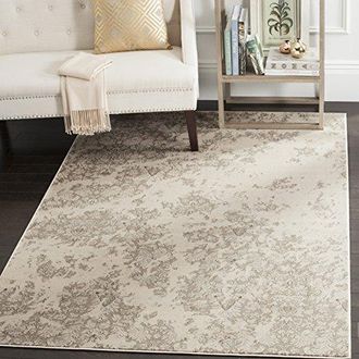 Safavieh Traditionell Teppich für Wohnzimmer, Esszimmer, Schlafzimmer - Vintage Collection, Kurzer Flor, Elfenbein und Grau, 122 X 170 cm