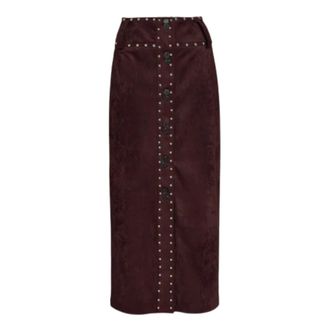 Weili Zheng Femme, Jupes, Rouge, Taille: 42 FR Longuette in Camoscio Borchie