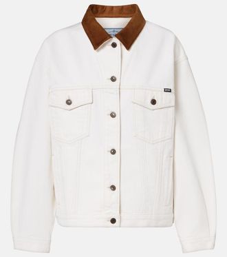 Prada Jeansjacke mit Veloursleder
