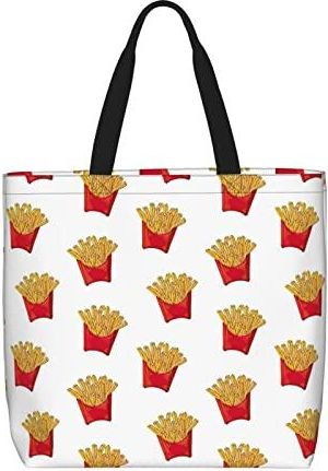 Generic Sac Fourre-Tout Motif De Frites Mignonnes Sac De Shopping Personnaliser R&eacute;utilisable Sacs &Agrave; Main, Pour Filles, &Eacute;cole, Femmes, Voyage