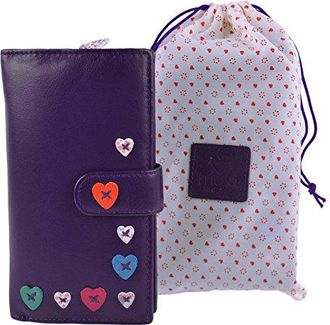 Mala Leather Mala Lucy Grand portefeuille pour femme Noir violet