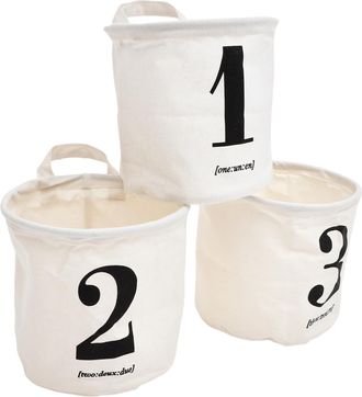 Artibetter 3 Stück Baumwoll Hängende Aufbewahrungstaschen Wand Organizer Leichte Atmungsaktive Aufbewahrungslösung für Schlafzimmer Tür und Schrank Waschbare Wie