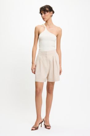 Benu Beige Leinen-Shorts