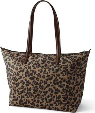 Lands End Wasserabweisende, verstaubare Shoppertasche, Damen, Größe:null regular, Braun, Nylon/Leder, by Lands End