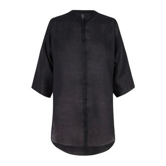 Cortana Femme, Blouses et Chemises, Noir, Taille: 40 FR Haut &agrave; Col Mao Manches Kimono