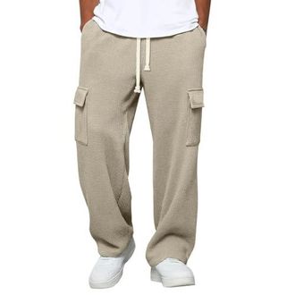Generic Pantalon de jogging baggy pour homme - Jambe droite - Taille &eacute;lastique - Pantalon de loisirs - Pantalon de sport avec cordon de serrage - Pantalon de 