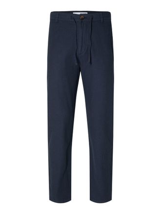 Selected Selected Herren Chino Hose SLHCOMFORT-Brody Linen Comfort Fit XS S M L XL XXL, Gr&ouml;&szlig;e:XS, Farbvariante:Dark Sapphire 16087636