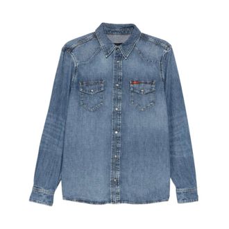 7 For All Mankind Chemise Western &agrave; manches longues - Homme - Chemises - Bleu - Taille: M
