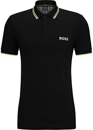 HUGO BOSS BOSS Hommes Paddy Polo en piqu&eacute; de Coton avec col et Poignets ray&eacute;s
