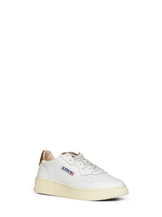 Autry Womens Sneakers Medalist Low White Leather Camel Trainers
