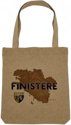 Fabulous Sac Shopping Tote Bag Aspect Lin - Finist&egrave;re 29 Departement Quimper Carte Ancienne Bretagne - Sac de Courses Toile Epaisse 360g Beige Naturel Cabas Po