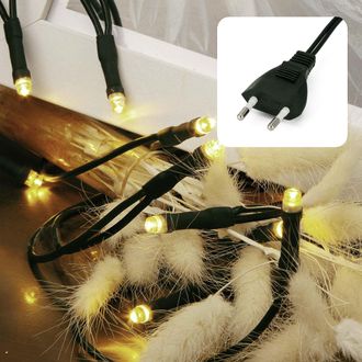 Hellum Lichterkette 20 LED, 2,85m Länge, Lichterkette innen, klassisch warmweiß, <59lm, grün mit Stecker, für Weihnachtsbaum 579321
