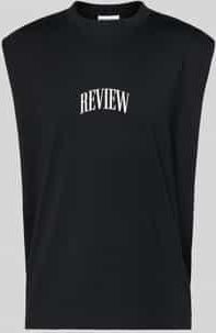 Review Muskelshirt mit Logo und Rundhalsausschnitt