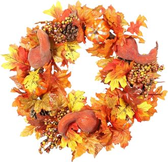 Generico Herbstkranz: Herbstkranz, Saisonkr&auml;nze, 50,8 cm, k&uuml;nstliche Girlanden mit K&uuml;rbissen, Willkommensschild f&uuml;r den Au&szlig;enbereich, Halloween, Wand der L