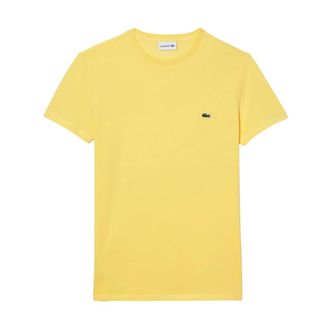 Lacoste Homme, Tops, Jaune, Taille: M T-shirt Classique Col Rond en Pima