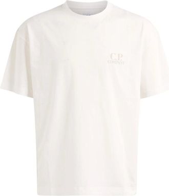 C.P. Company C.p. Company, Homme, Tops, Blanc, Taille: XL 30/1 Jersey Short Sleeve