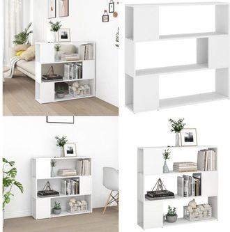 vidaXL Vidaxl - Bibliothèque/Séparateur de pièce Blanc 100x24x94 cm - Bibliothèque Blanche - Bibliothèque Moderne - Meuble Rangement - Séparateur Pièce