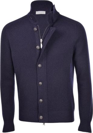 Gran Sasso Homme, Pulls, Bleu, Taille: L Cardigan zip e bottoni
