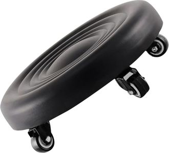 Holibanna Rollhocker mit 4 Rollen PU Leder Fu&szlig;st&uuml;tze Rutschfester B&uuml;rotritthocker Elastischer Sitzhocker f&uuml;r M&uuml;de Beine Multifunktionaler Fu&szlig;hocker f&uuml;r Zuhause 