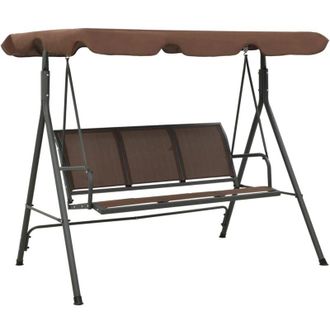 vidaXL Balancelle de jardin avec auvent Caf&eacute; vidaXL426615