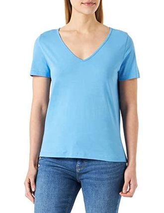 Vero Moda Vmpaula S/S T-Shirt col en V Noos Robe, Little Boy Blue, M Femme