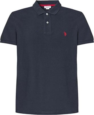 U.S.Polo Association Polo-Shirt aus Baumwolle mit Knopfleiste - - Tops - Herren - Blau - XL